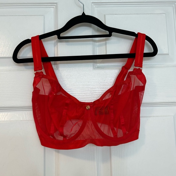 Curvy kate | Intimates & Sleepwear | Vibrant Red Sheer Bra | Poshmark